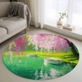 4ft Round Rug Pink Flower Tree Area Rugs for Living Room Bedroom ...