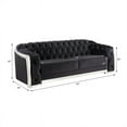 ACME Pyroden Sofa in Black Velvet & Chrome Finish - Walmart.com