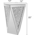 "Pregaspor Glam Glass Silver Mirrored End Table, Crystal Inlay Accent ...