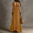 BRGZLK Womens Tank Dresses 2026 Summer Vacation Solid Color Ruffle Trim ...