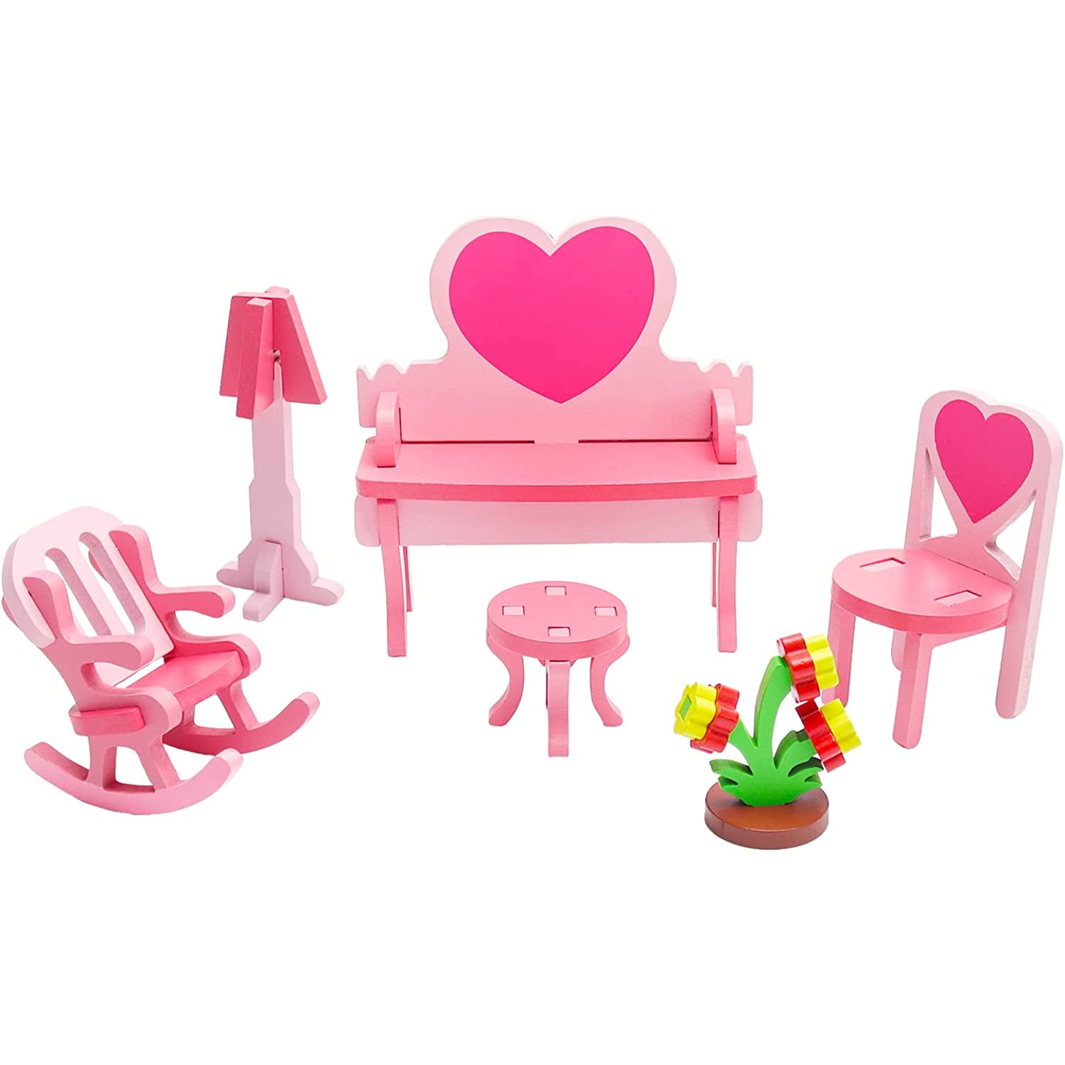 Miniature Furniture Set Mini DIY Wooden Furniture Small 3D Colorful ...