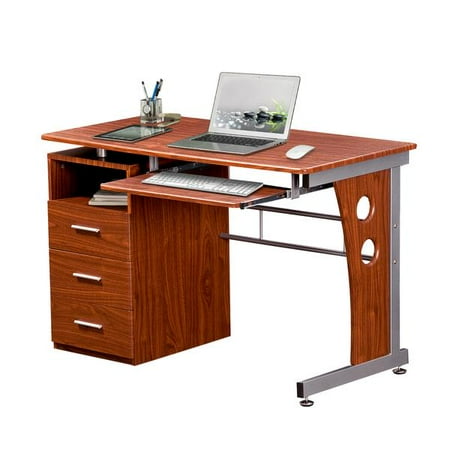 Techni Mobili Computer Desk with Ample Storage, Mahogany - Walmart.com