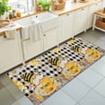 2x6ft Area Rug,Coffee Cup Bee Gnome Black Buffalo Plaid Washable Large ...