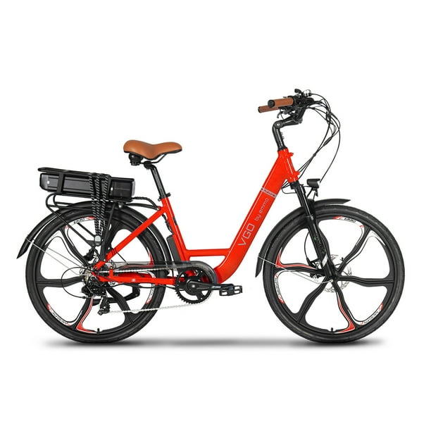 EMMO Vgo E Bike - Step-Thru Electric Bicycle - 48V 500W - Red - 110km ...