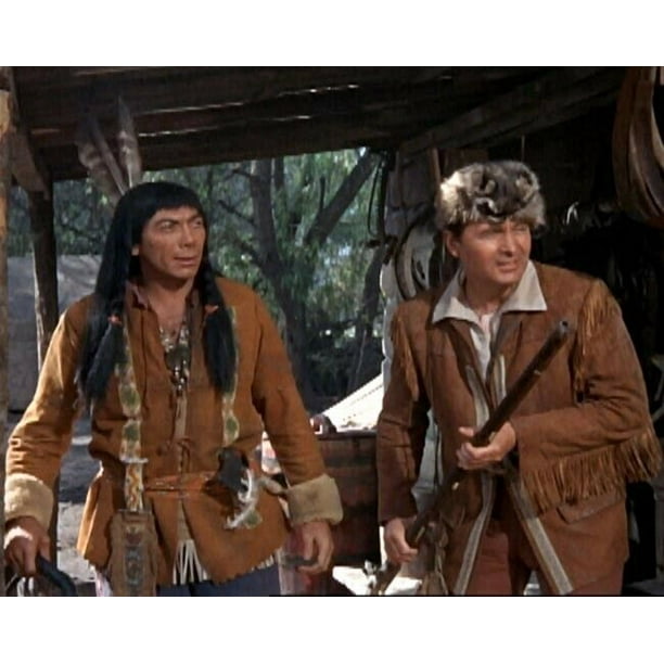 Daniel Boone TV series Fess Parker holds rifle Ed Ames 8x10 inch photo ...