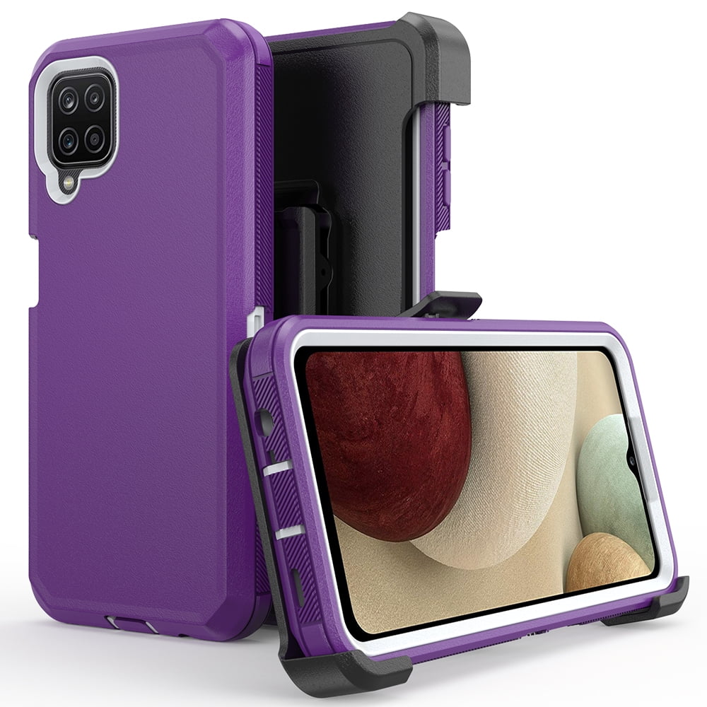 NIFFPD Samsung Galaxy A12 Case with Belt-Clip Holster ,Heavy Duty ...