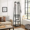VECELO 2-Tier Coat Rack with Storage Shelf & 8 Dual Hooks, Freestanding ...
