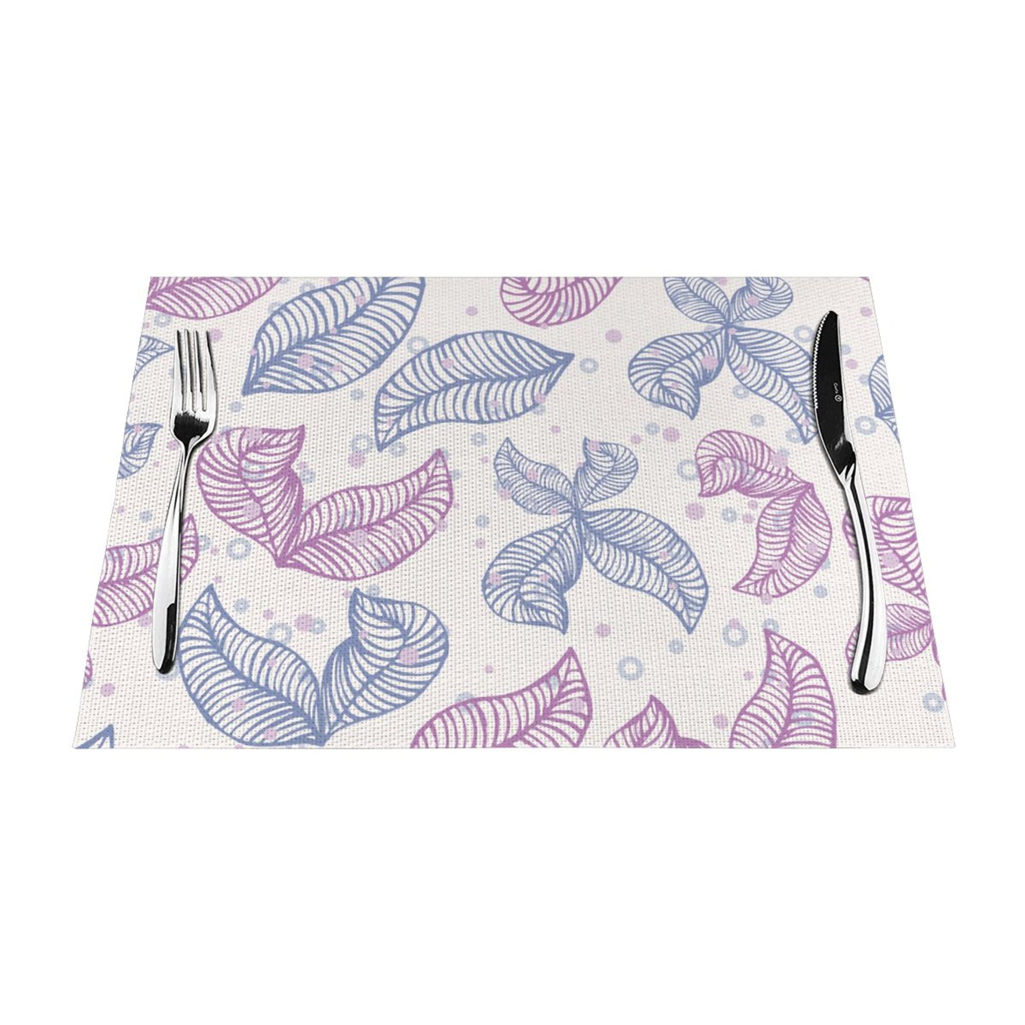 YFYANG Washable Heat-Resistant Placemats, 70% PVC/30% Polyester, Leaf ...