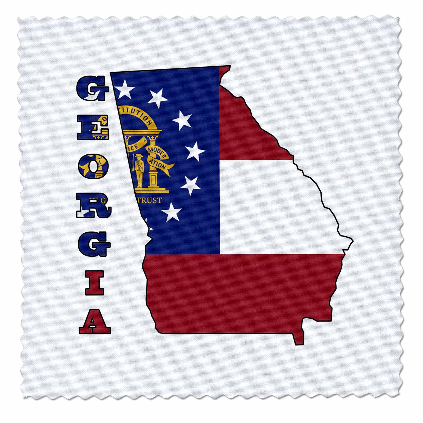 3dRose Georgia state flag in the outline map and letters of Georgia ...