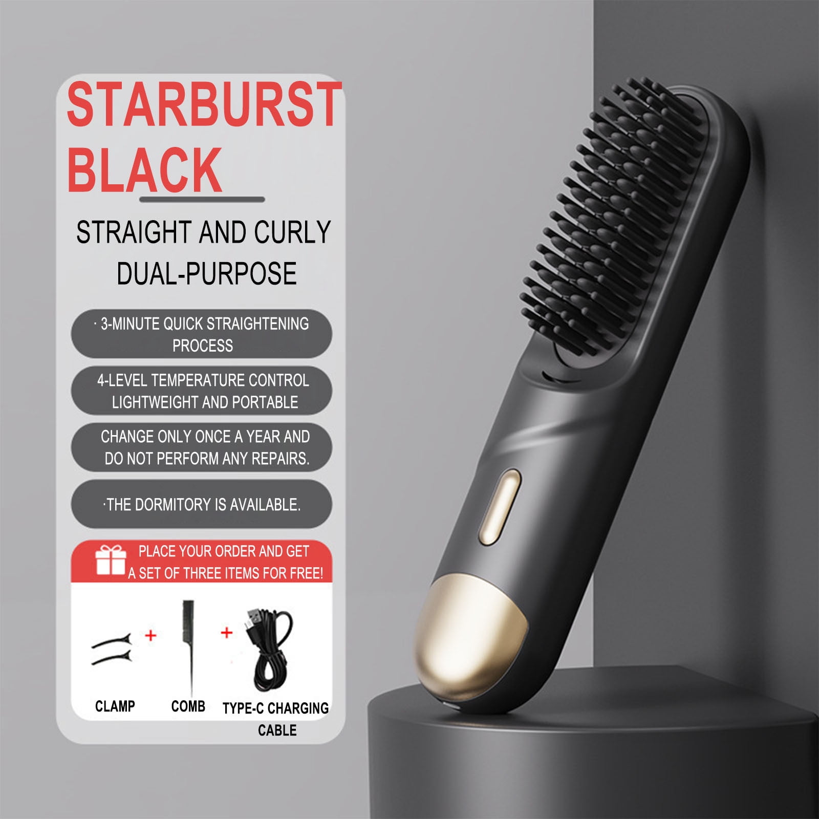 Click here for Kieccall Portable Straightener Brush Rechargeable... prices