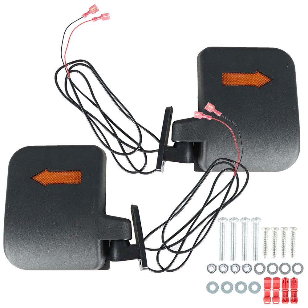 SEBLAFF 12 Volt Golf Carts LED Turn Signal Side Mirrors For EZGo Yamaha ...