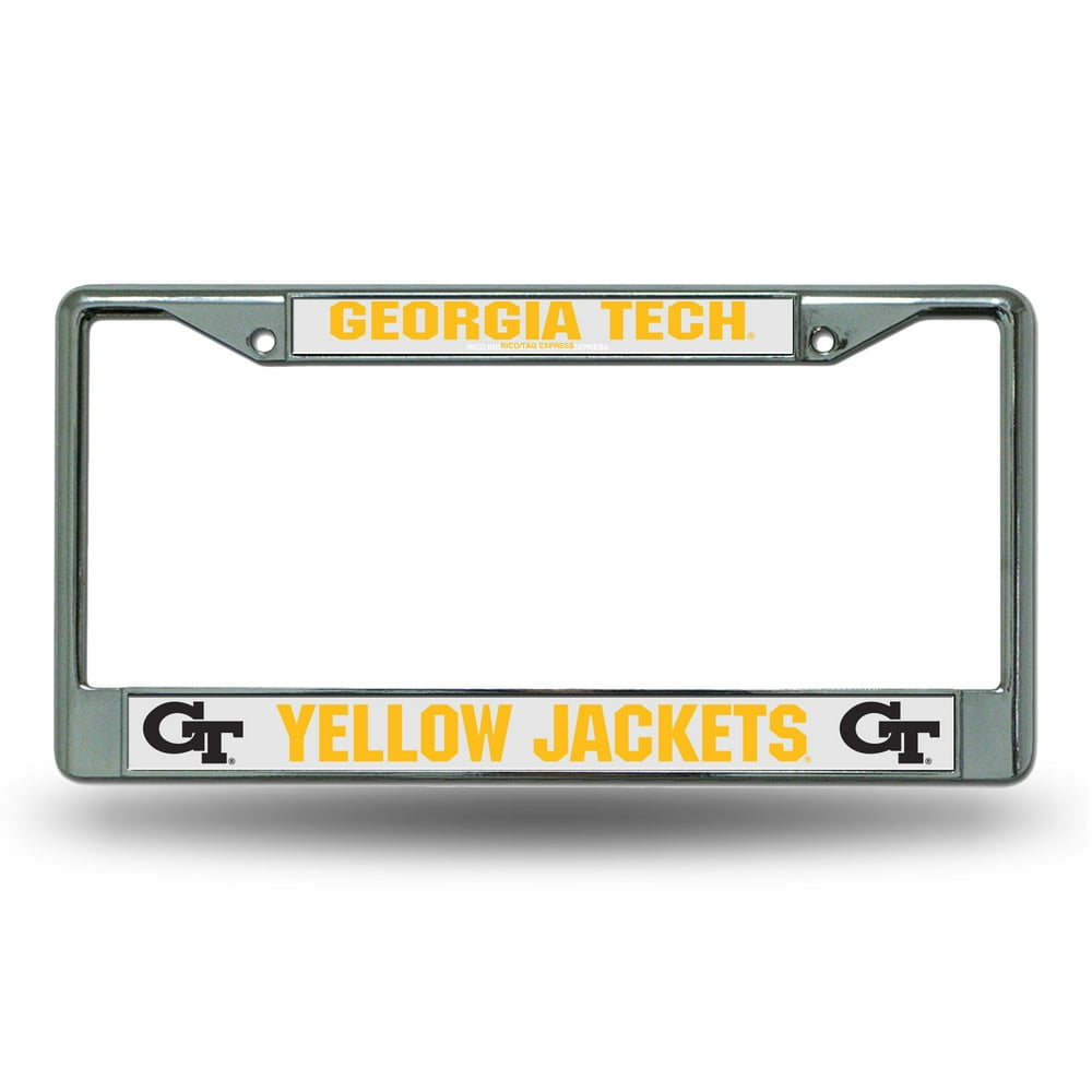 Rico Industries - Chrome License Plate Frame - Georgia Tech Yellow J ...