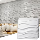 Art3d Decorative 3D Wavy Wall Panel White Wave Board Pack of 12 Tiles ...