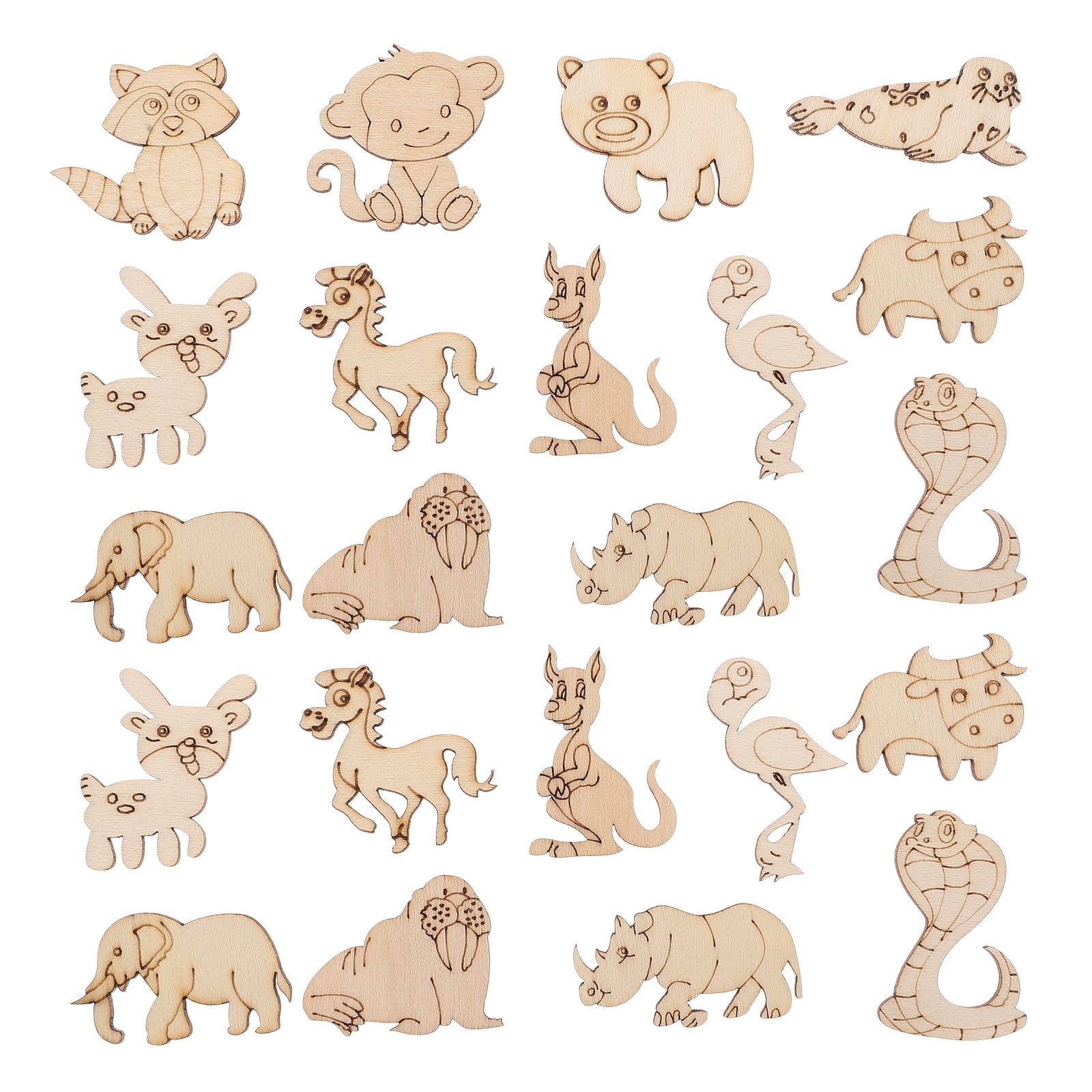 Click here for Ounona 50pcs Unfinished Wooden Cutouts Animal Orna... prices