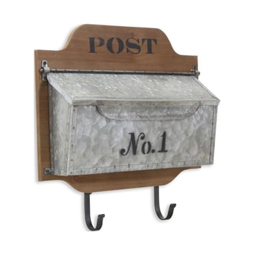 Wall Mounted Mailbox with Combination Lock, Steel Cover Metal MailBox ...