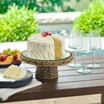 Better Homes & Gardens Beige and Black Rattan Cake Stand, 12.20 IN ...