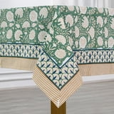 Steel Blue 60x84 Inches Rectangle 100% Cotton Hand Block Print ...