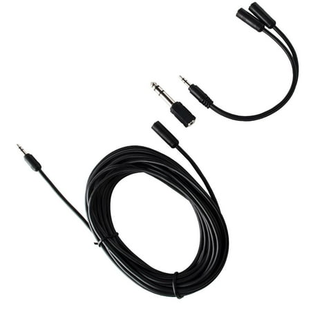 onn. 18 FT. 3.5 mm AUX Extension Audio Adapter Kit, Includes Audio ...