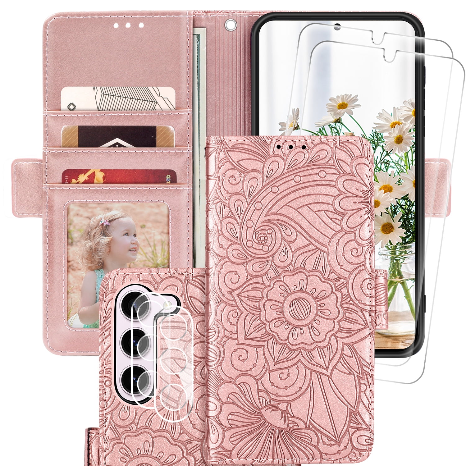 Petocase for Samsung Galaxy S23 Plus Wallet Case,Embossed Mandala ...