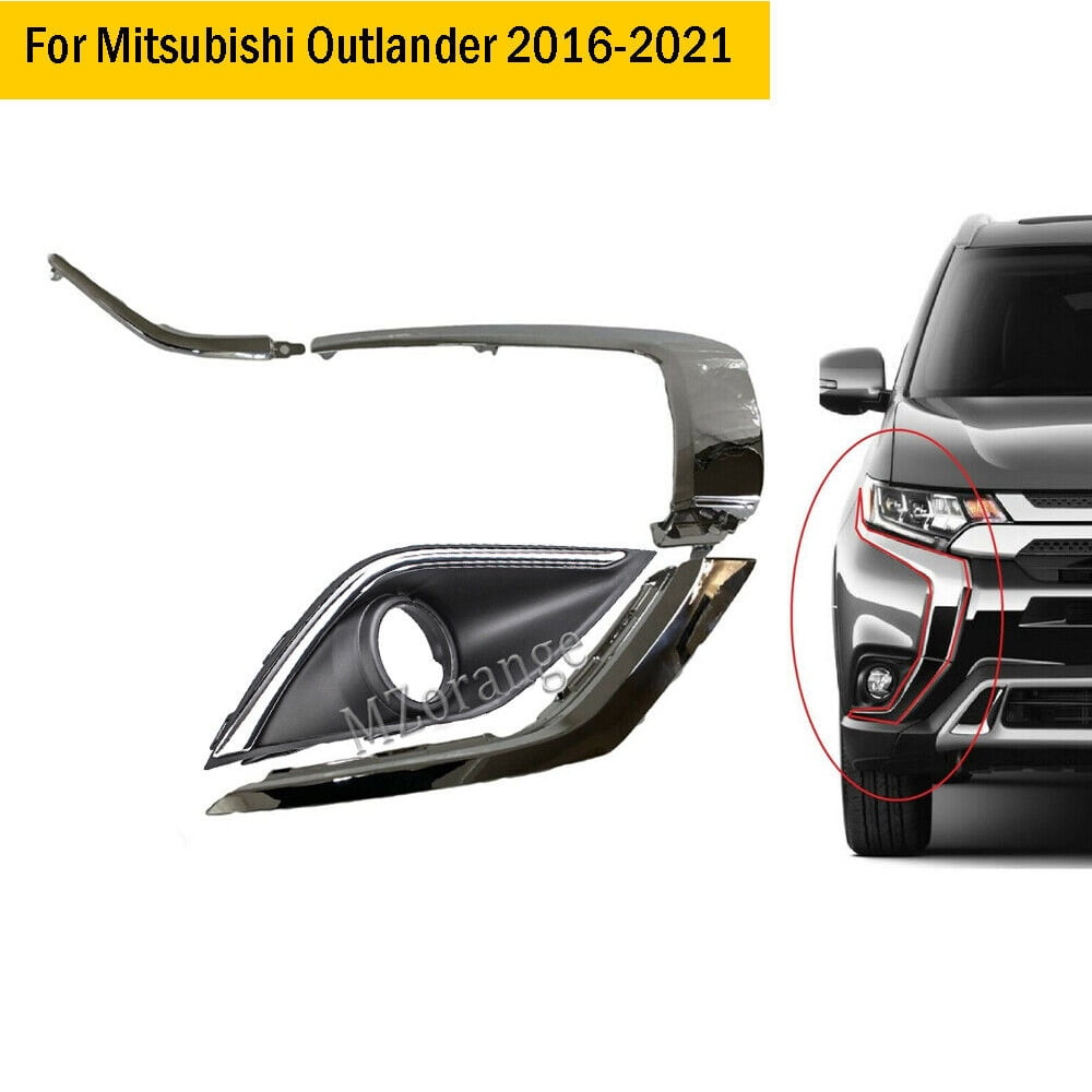 MZORANGE Right Fog Light Bezel Chrome Molding Covers for Mitsubishi ...