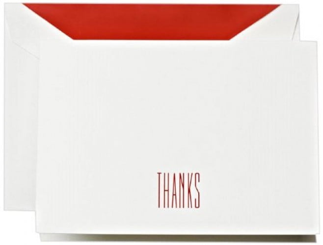 Crane & Co. Red Hand Engraved Thank You Notes (CT1312) - Walmart.com
