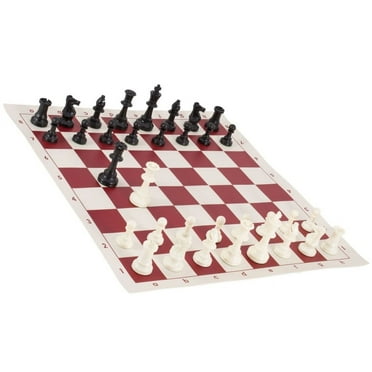 Complete Tournament Chess Set - Plastic Pieces - Roll-up Board - Canvas ...