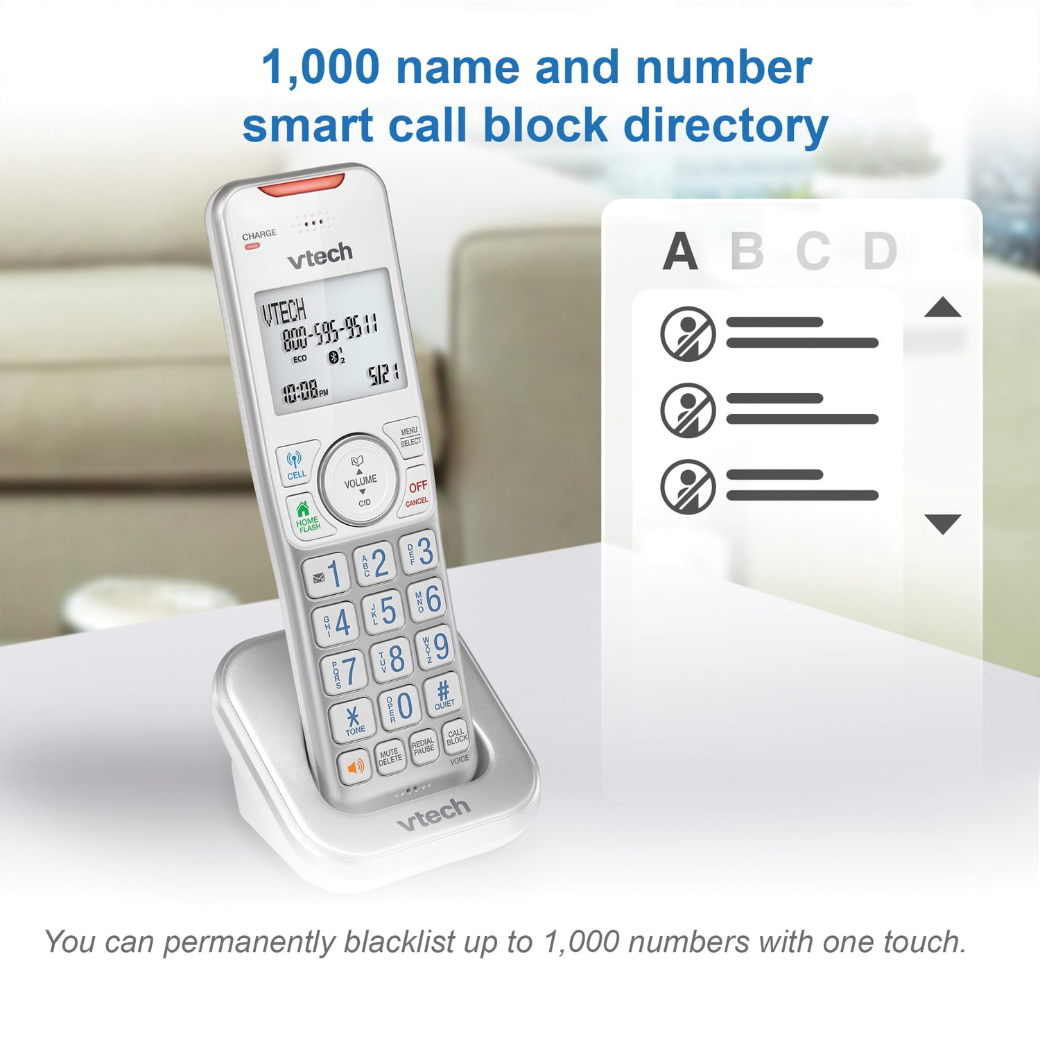 VTech Bluetooth DECT 6.0 Expandable Cordless Phone with Connect to Cell ...