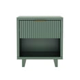AUU Modern Fluted Nightstand with Soft-Close Drawer and Open Lower ...