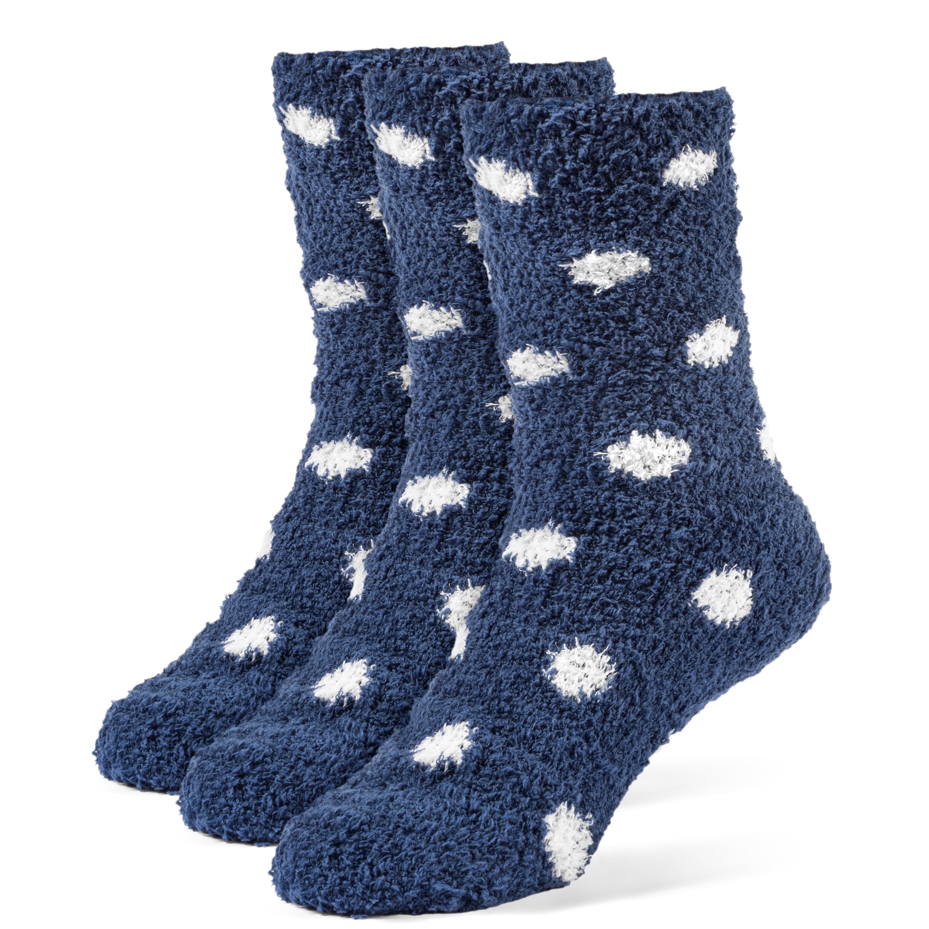 Galiva Girls' Dotted Fuzzy Crew Cozy Socks - 3 Pairs - Walmart.com