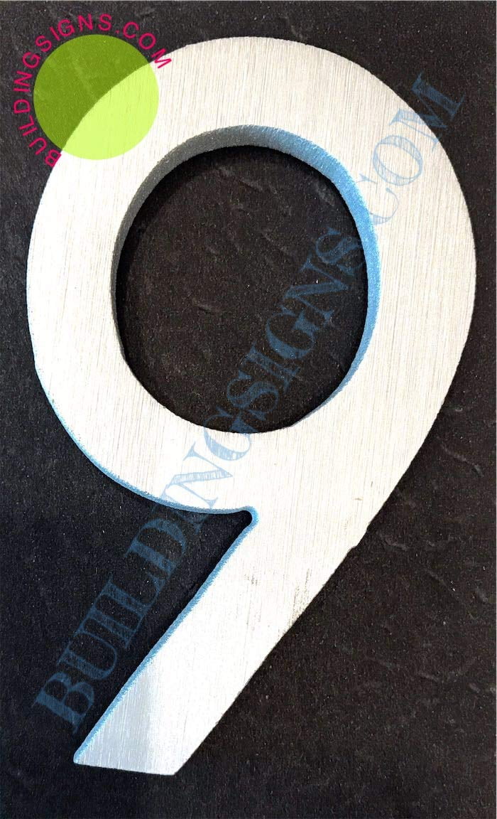 Aluminum Number 9 Sign (Brush Silver,Double Sided Tape, Rust Free, 2.75 ...