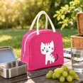 Cartoon Oxford Cloth Lunch Tote Bag with Panda Print Handheld Insulated ...