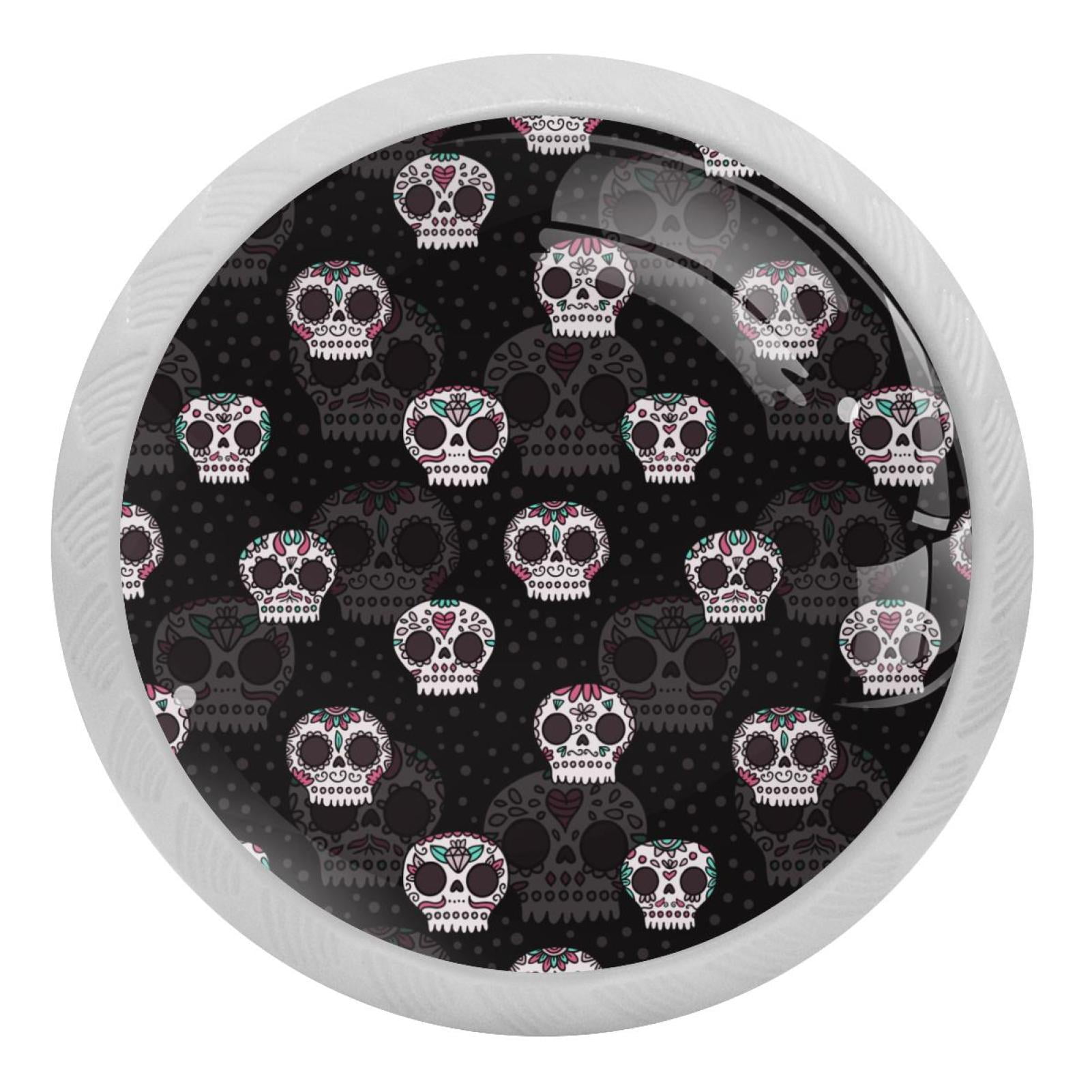 4PCS Round Skull Cabinet Fluorescence Knob Glowing in the Dark ...