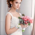 2PCS Silk Wrist Corsage with Plastic Imitation Flower for Wedding Party ...