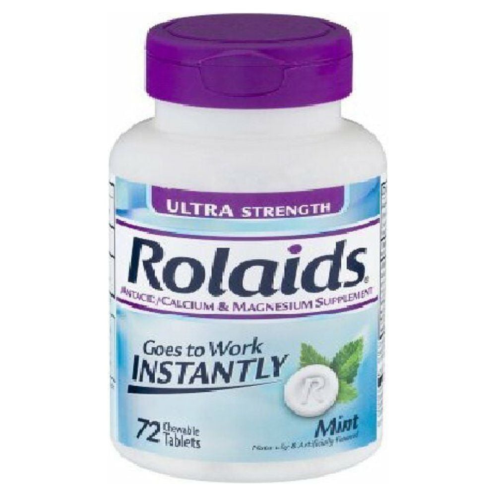 Rolaids Ultra Strength Antacid/Calcium & Magnesium, Mint Flvr, 72 ct, 3 ...