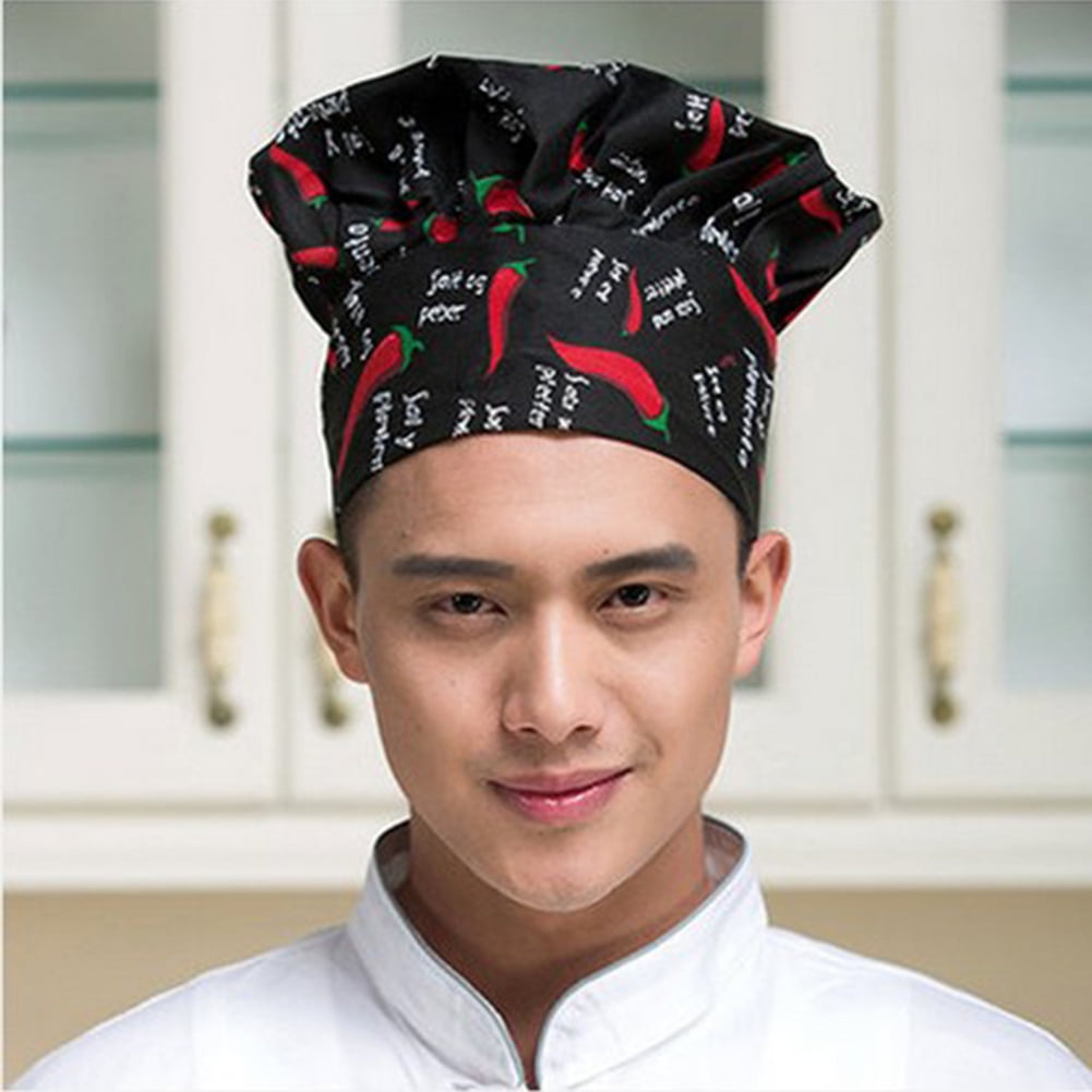 rygai Professional Elastic Women Men Pleated Work Cap Kitchen Cooking ...
