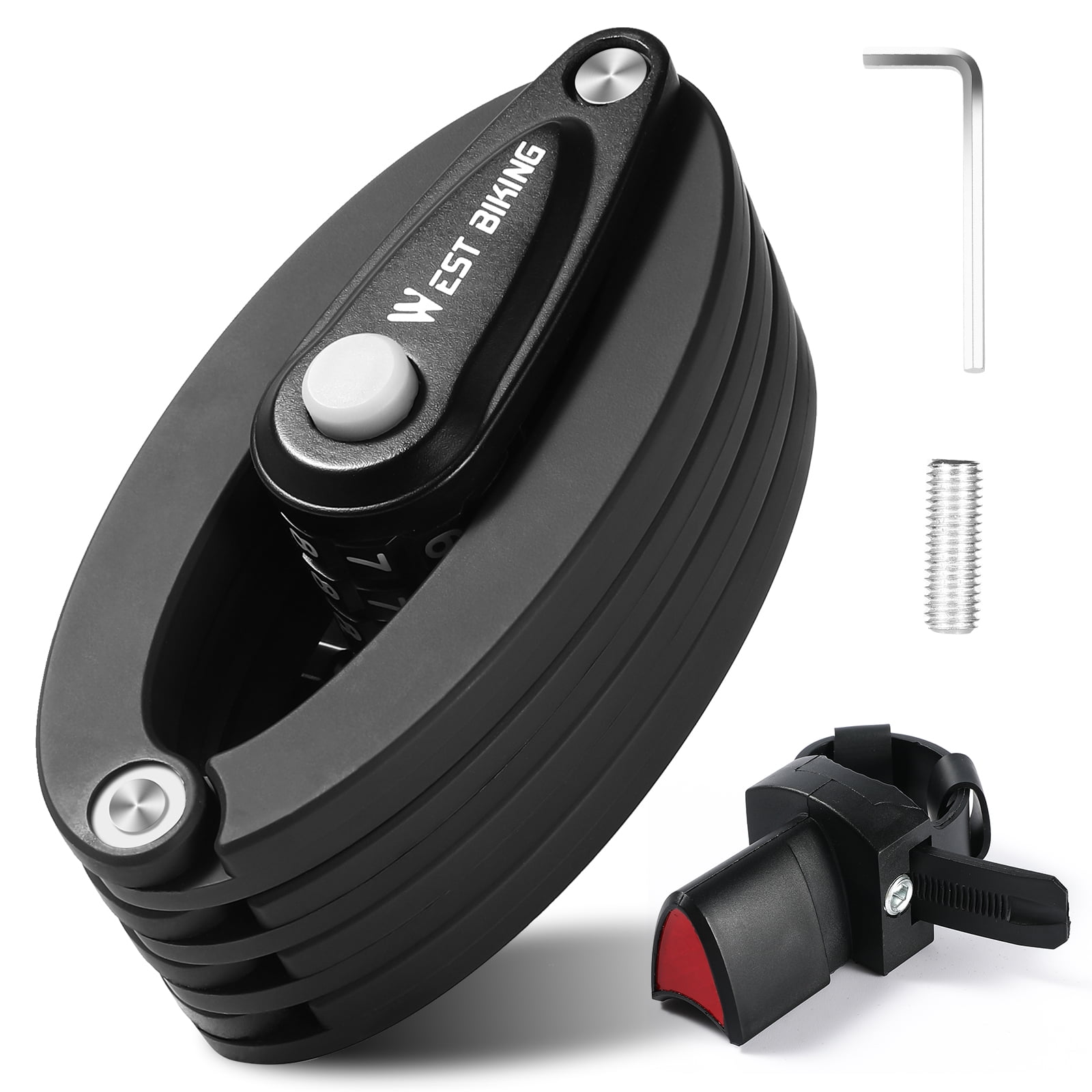 WEST BIKING Heavy-Duty Anti-Theft Bicycle Lock 4-Digit Security ...