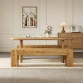 Solid Wood Dining Bench, 47" Rustic Extra Long Heavy Duty Kitchen Table ...