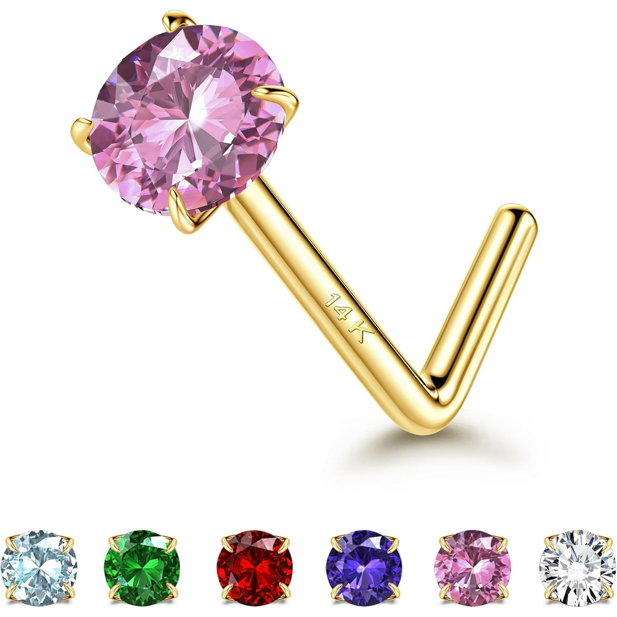 Click here for Flafree 14k Real Gold Nose Rings Studs 20g 18g Gol... prices