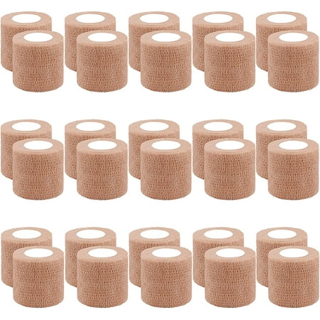 SHAR 30 Rolls (Beige, 5cm x 4.5m) Elastic Cohesive Tape Self Adhesive ...