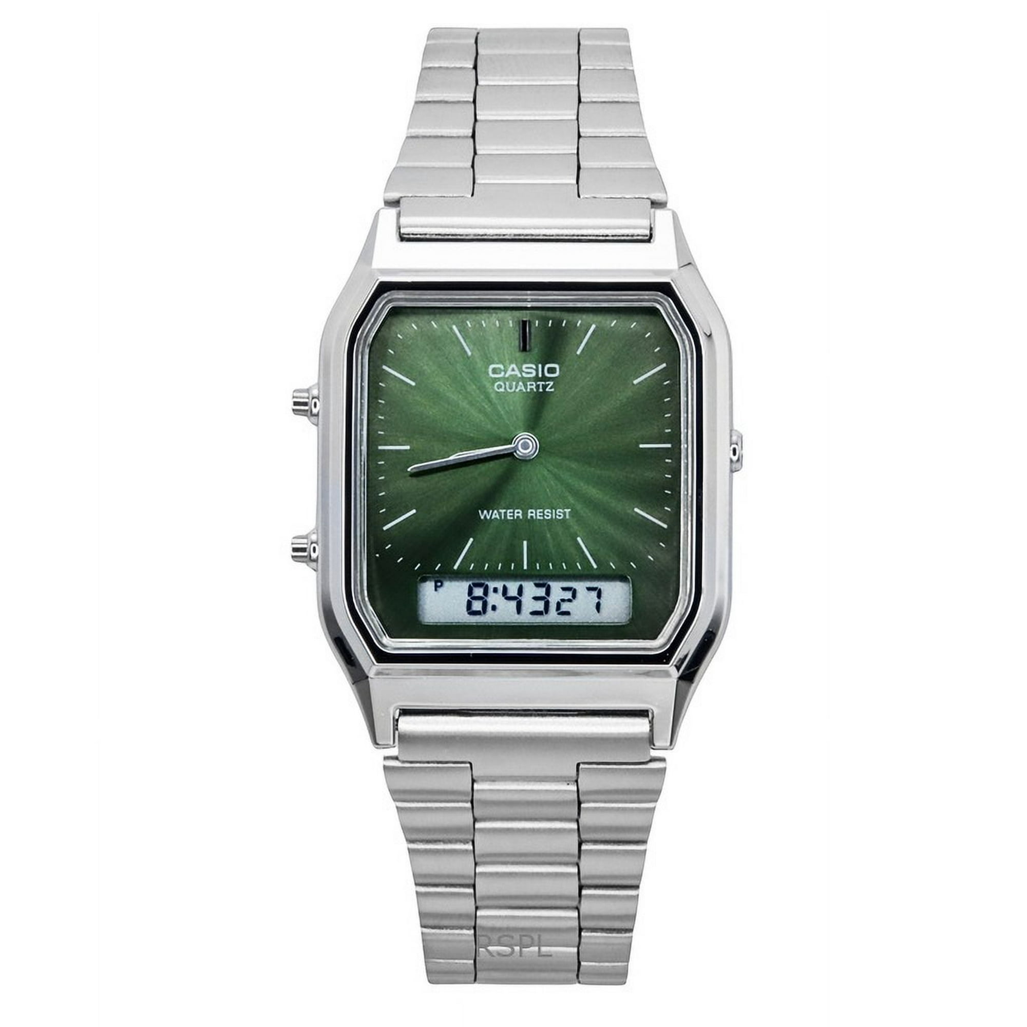 Click here for Casio Vintage Analog Digital Green Dial Dual Time... prices