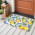 Area Rug 2x3ft Watercolor Lemon Blue Flower Leaves Area Rugs Washable ...