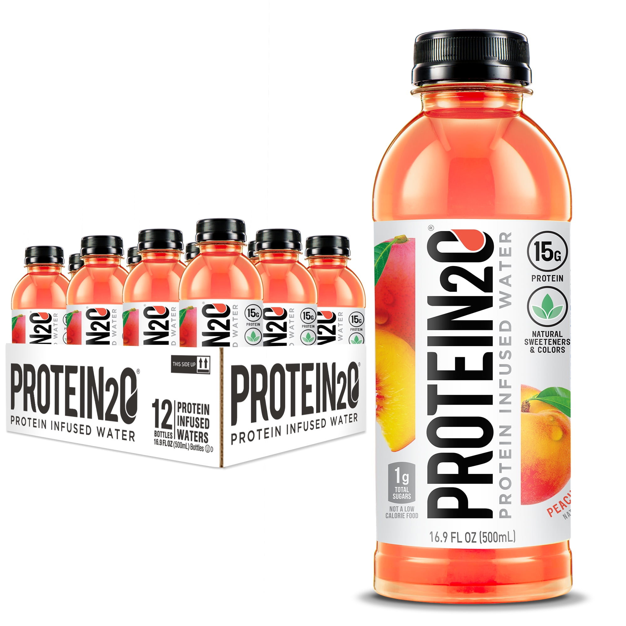 Protein2o 15g Whey Protein Infused Water Bottle, Peach Mango, 16.9 fl ...