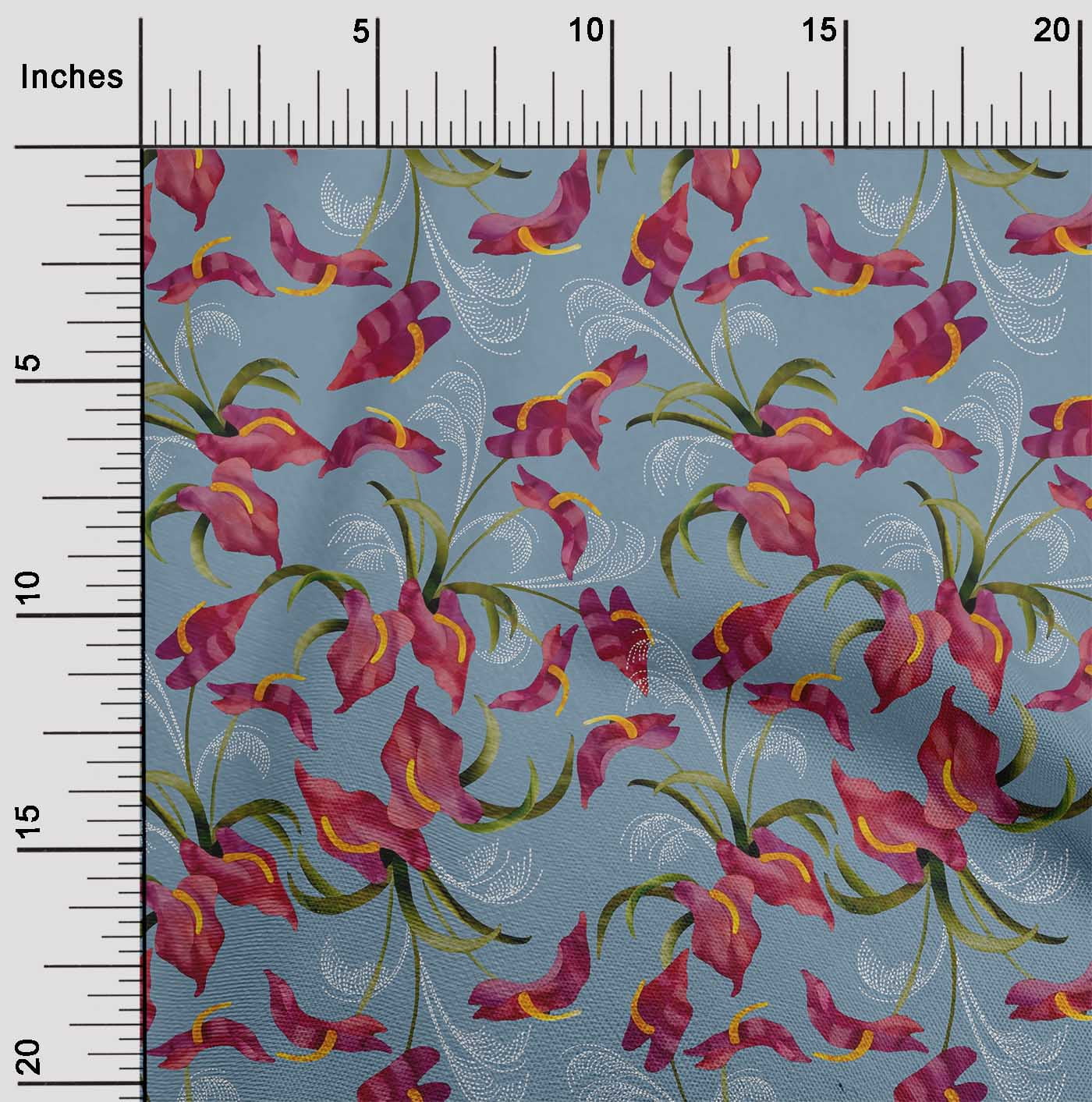 oneOone Silk Tabby Fabric Laceleaf Leaves Sashiko Print Fabric Prints ...