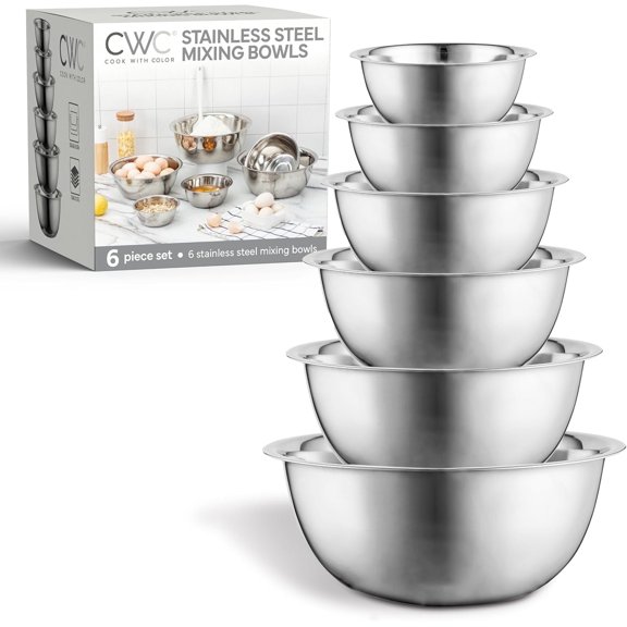 Cook with Color BPA-Free Kitchen Prep Mixing Bowls - 4 Piece Nesting ...