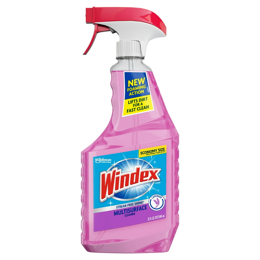 Windex Multi-Surface Cleaner, Lavender Scent, Spray Bottle, 32 fl oz ...