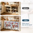 Blue Christmas Snowman Cabinet Curtain 28"Wx51"L, Dustproof Storage ...