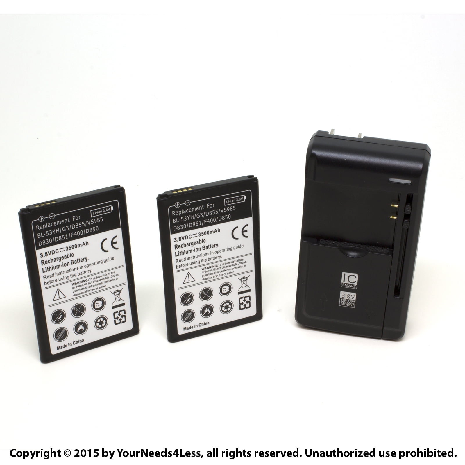 YN4L® 2 X 3500mAh Replacement Batteries for LG G3 ; D855 ; VS985 ; D830 ...