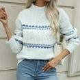 Fair Isle Sweater for Women Snowflake Fashion High Neck Fair Isle ...