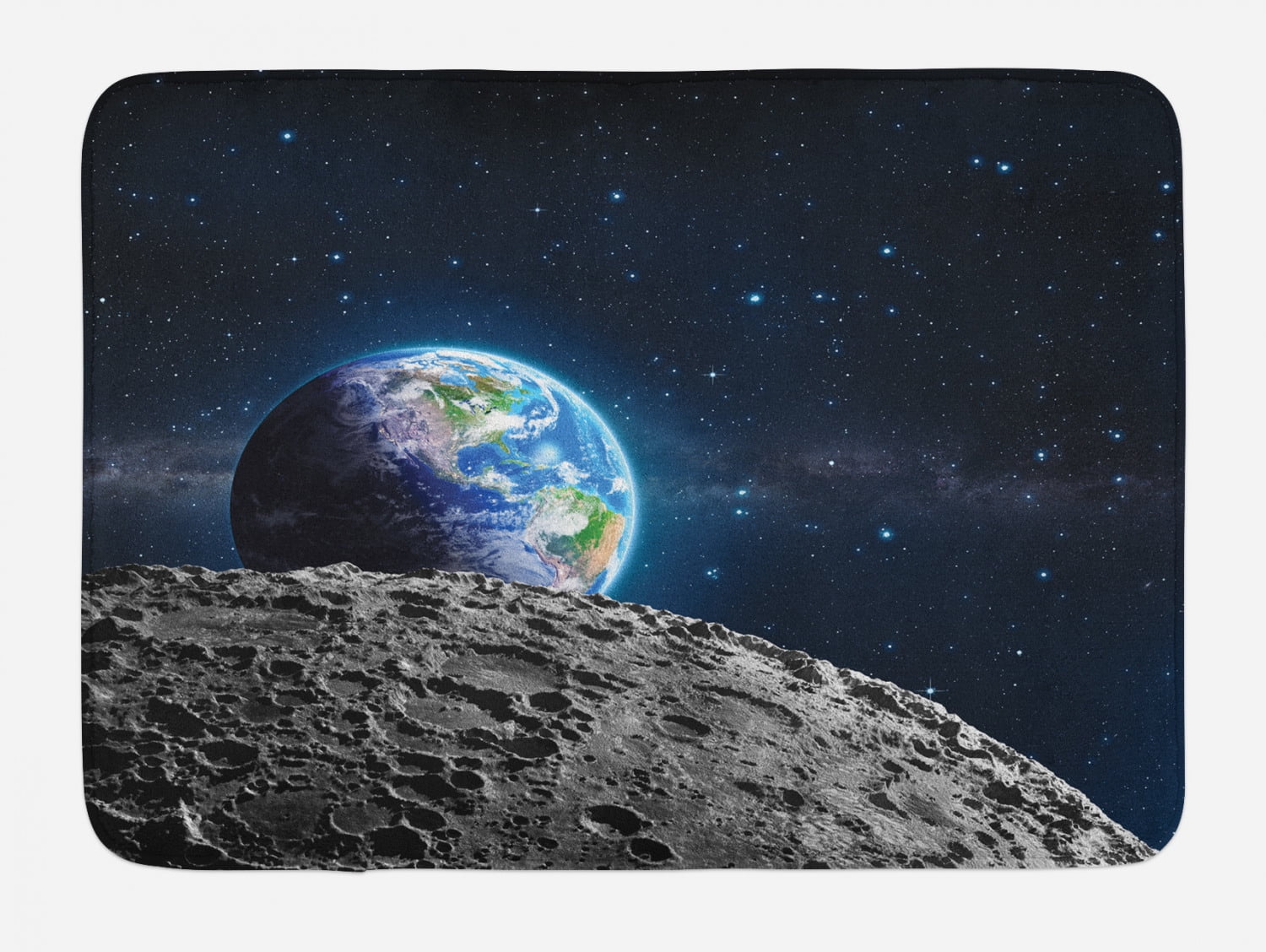 Galaxy Bath Mat, View of Earth from Moon Surface Lunar Satellite ...