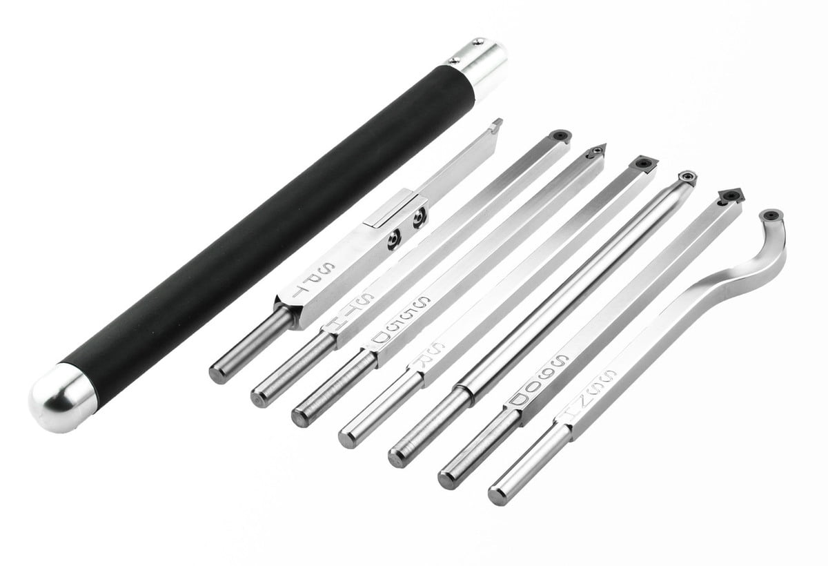 Package of 7 Carbide Woodturning Tools with Interchangeable Handle ...